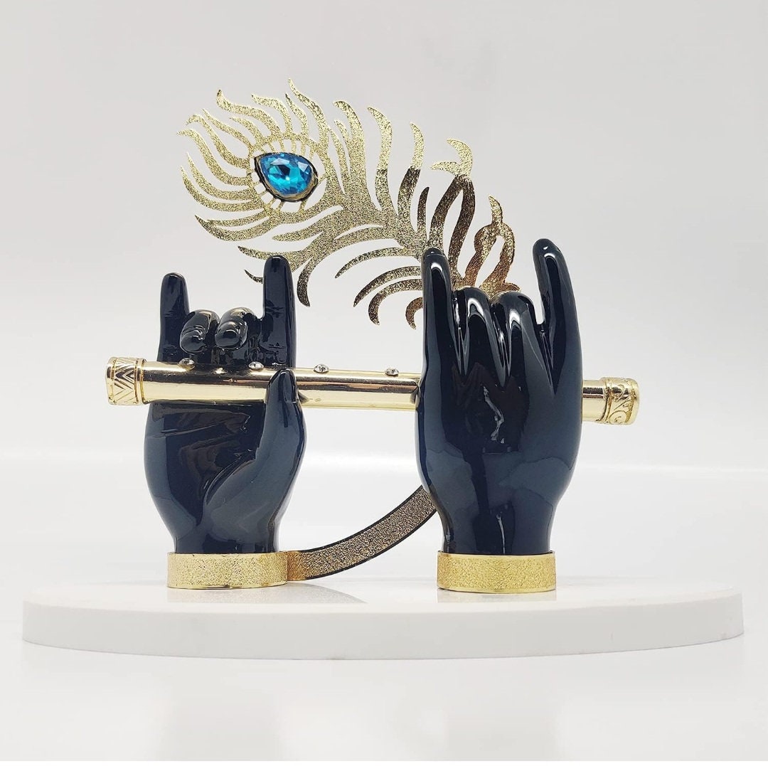 Gold Plated Krishna Ji Hands With Flute Figurine24k Gold - Etsy