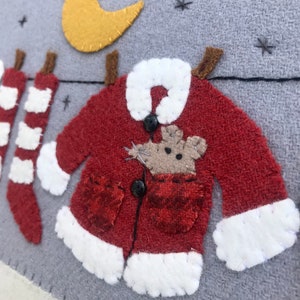 Wool Applique Pattern “winter Woolies” Wall Hanging - Etsy
