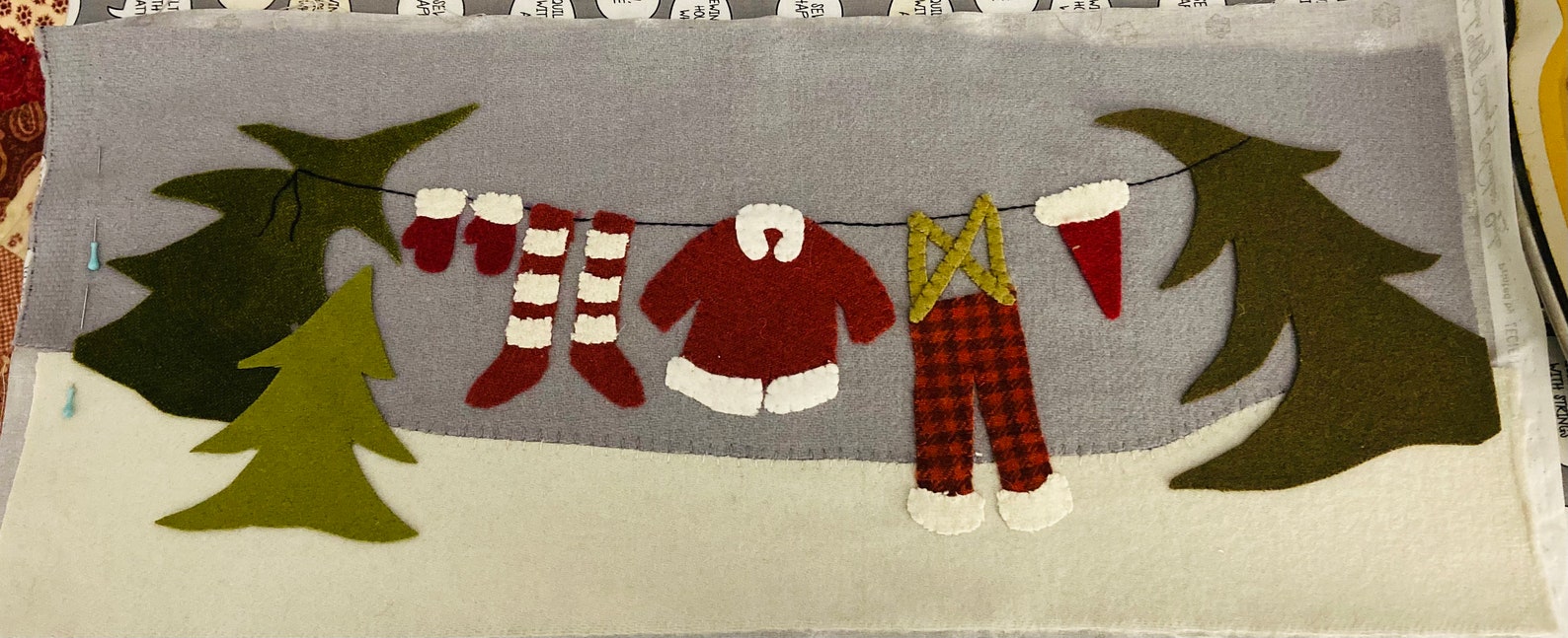 Wool Applique Pattern “winter Woolies” Wall Hanging - Etsy