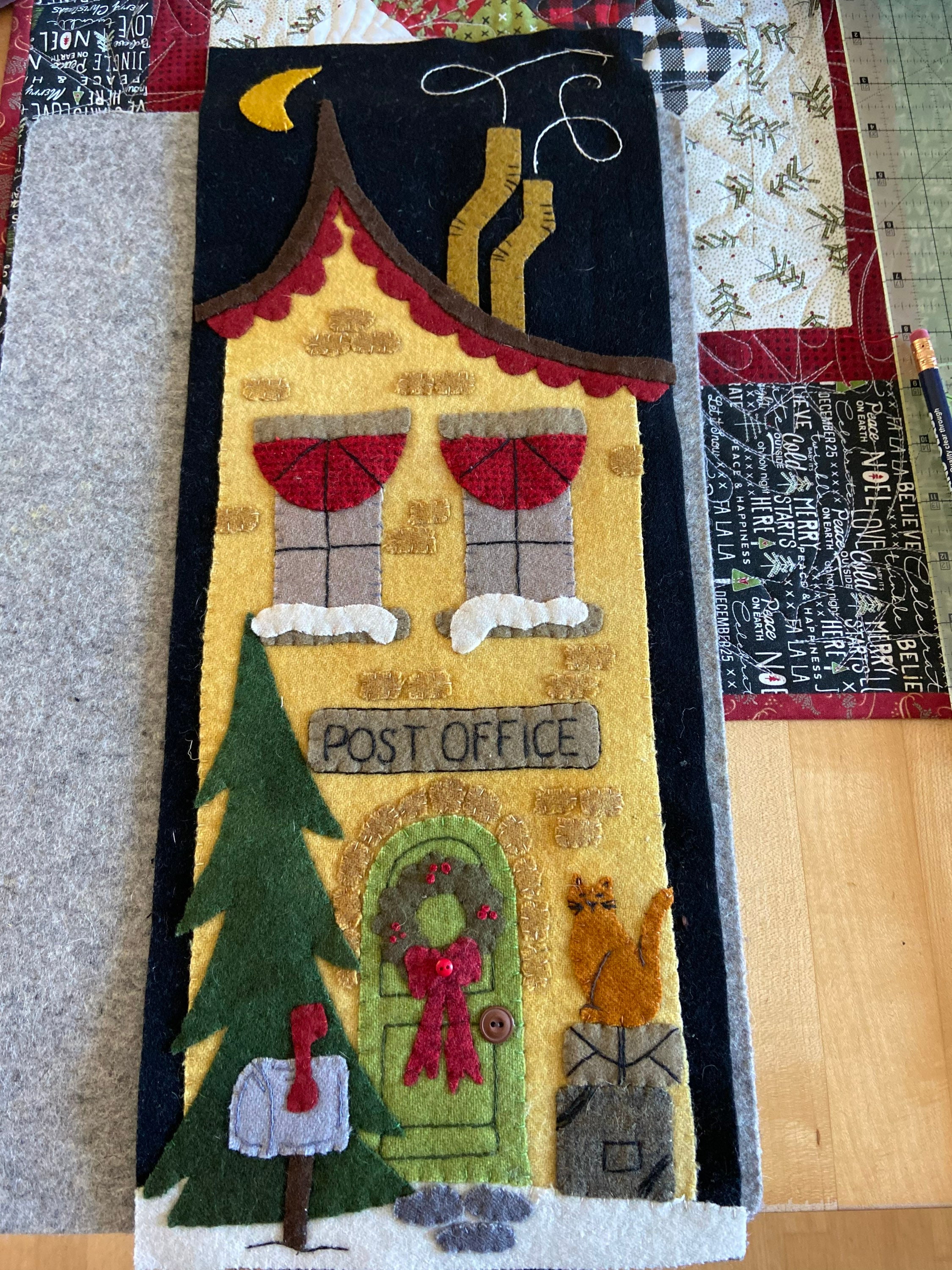 Wool Applique Pattern “mistletoe Lane-post Office” - Etsy