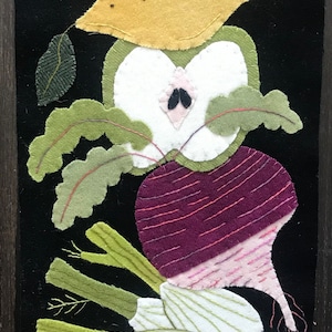 Wool Appliqué Pattern “garden Goodies” Wall Hanging - Etsy