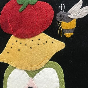 Wool Appliqué Pattern “garden Goodies” Wall Hanging - Etsy