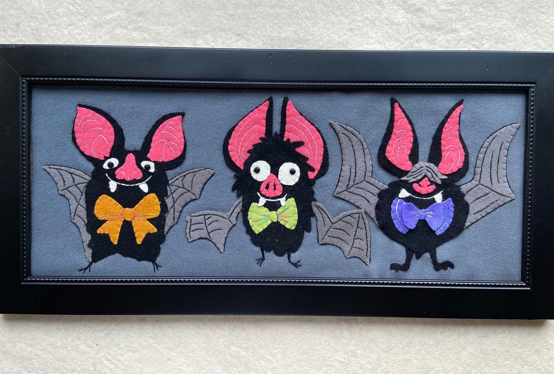 Wool Appliqué Pattern “bats N’ Bows” - Etsy