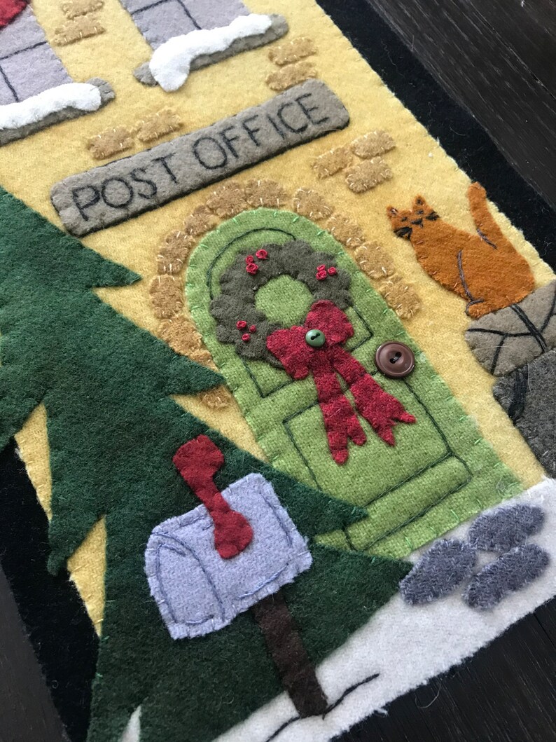 Wool Applique Pattern “mistletoe Lane-post Office” - Etsy