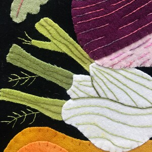 Wool Appliqué Pattern “garden Goodies” Wall Hanging - Etsy