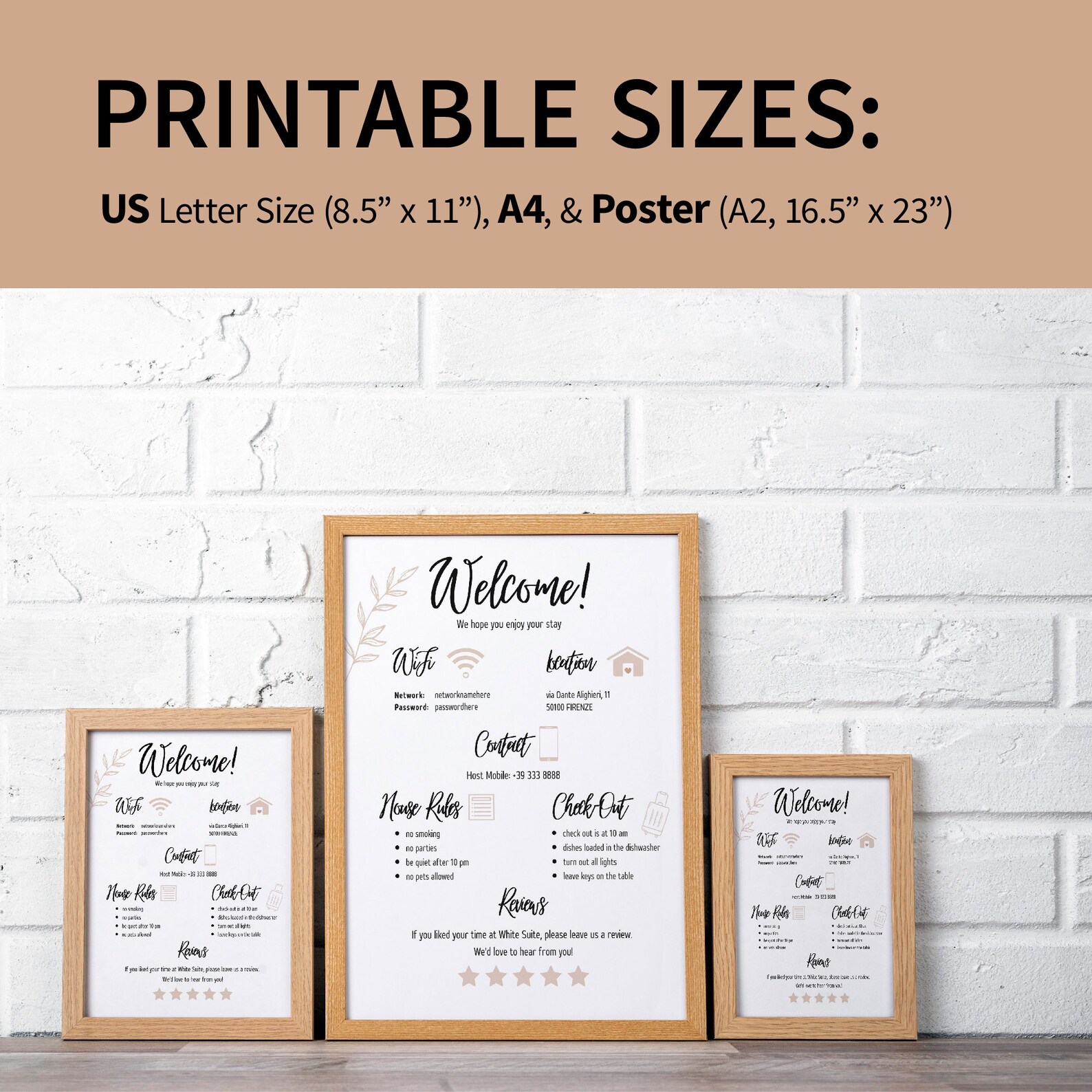 Airbnb Welcome Sign, Editable Super Host Welcome Sign Canva Template ...