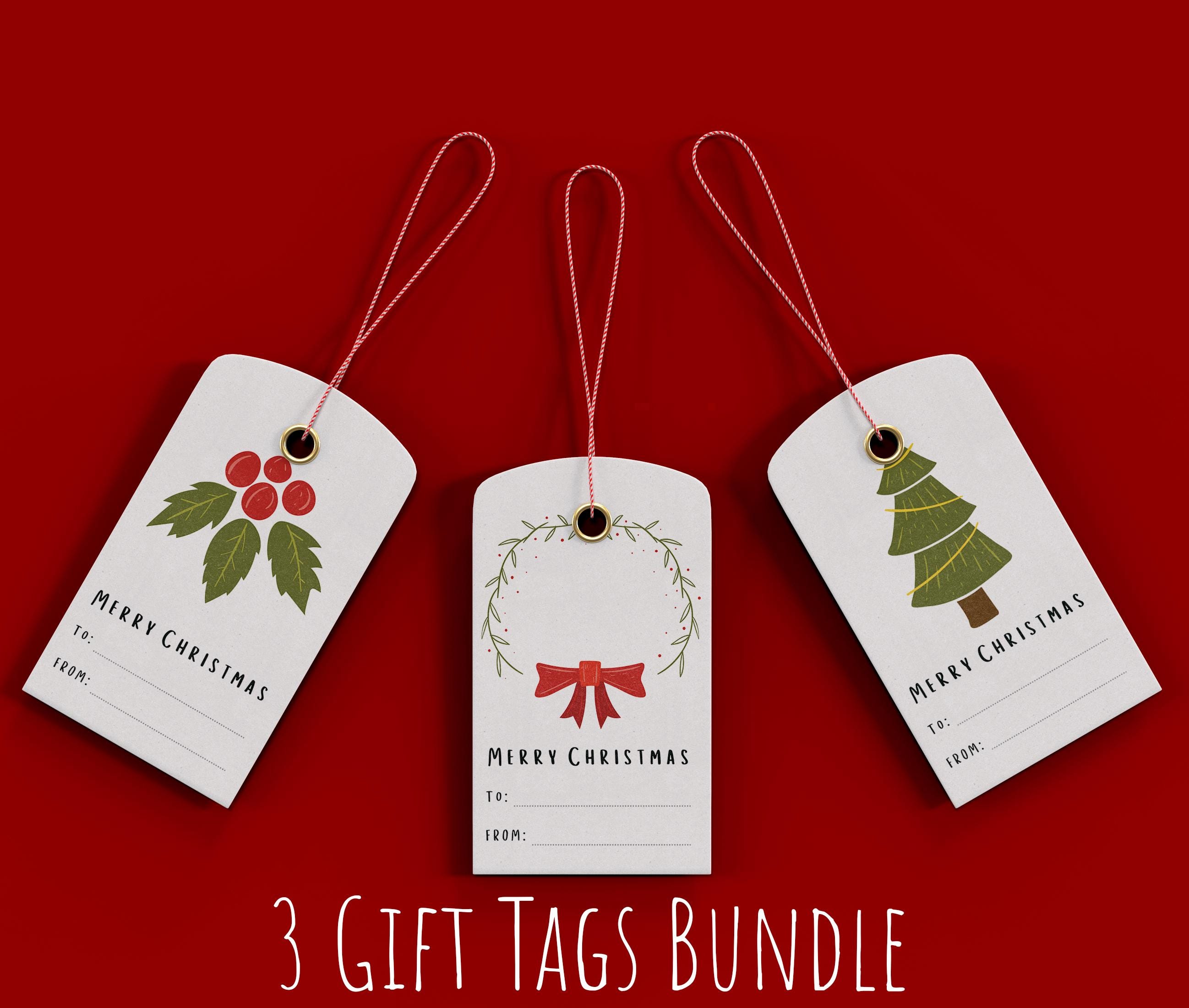 Editable Christmas Gift Tags, Printable Holiday Tags (PDF) - Etsy