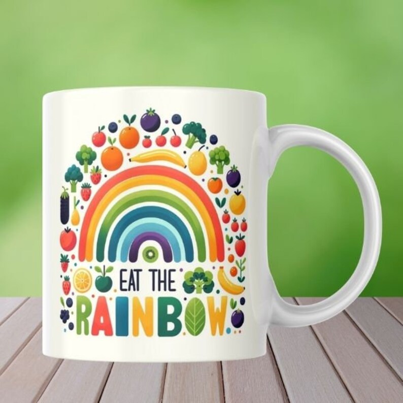 Eat the Rainbow Digital Art, Vibrant Nutrition Education Decor ...