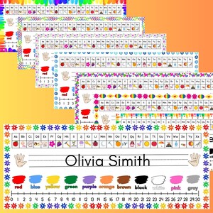 EDITABLE Name Tags.name Plates Rainbow,name Tags for School Editable ...