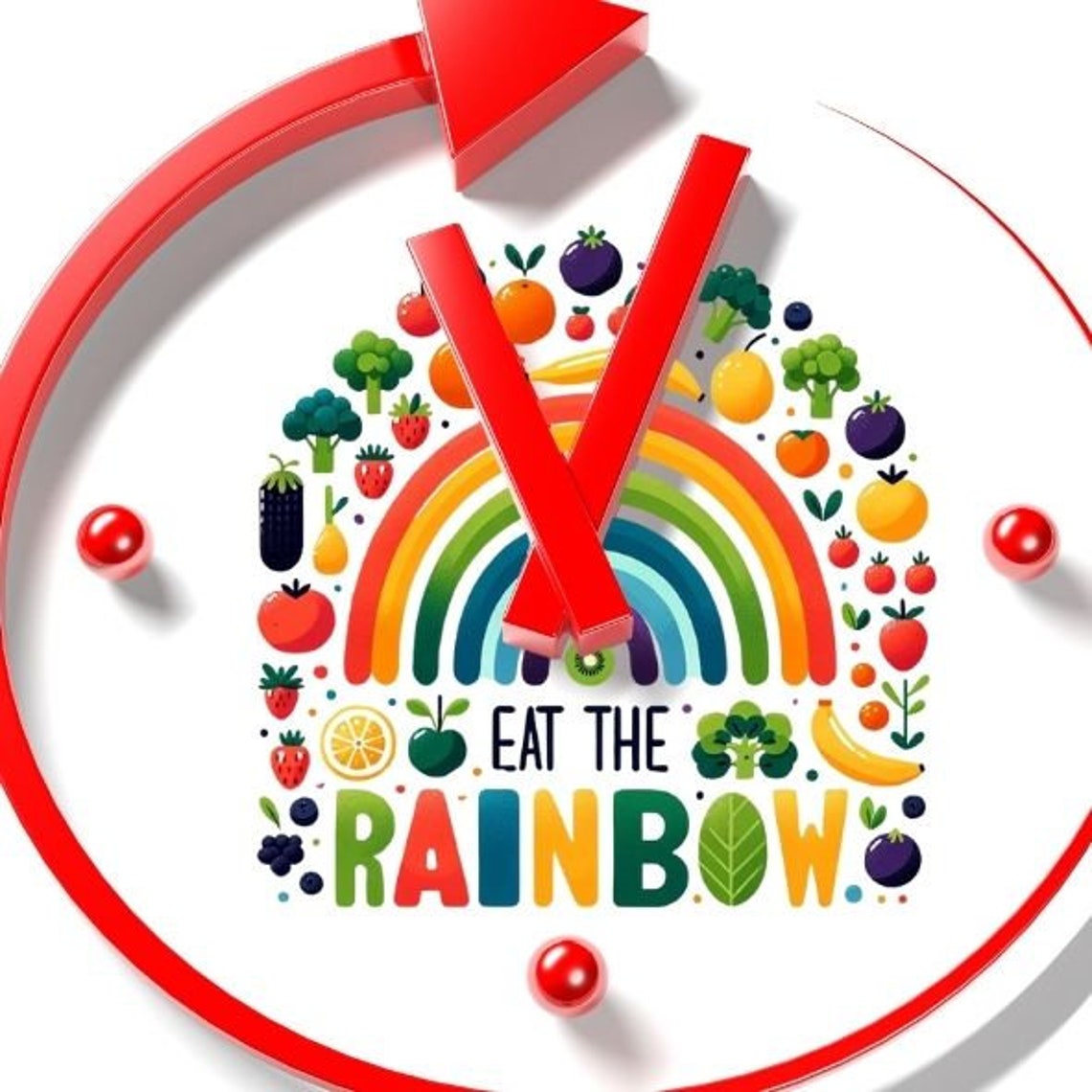 Eat the Rainbow Digital Art, Vibrant Nutrition Education Decor ...