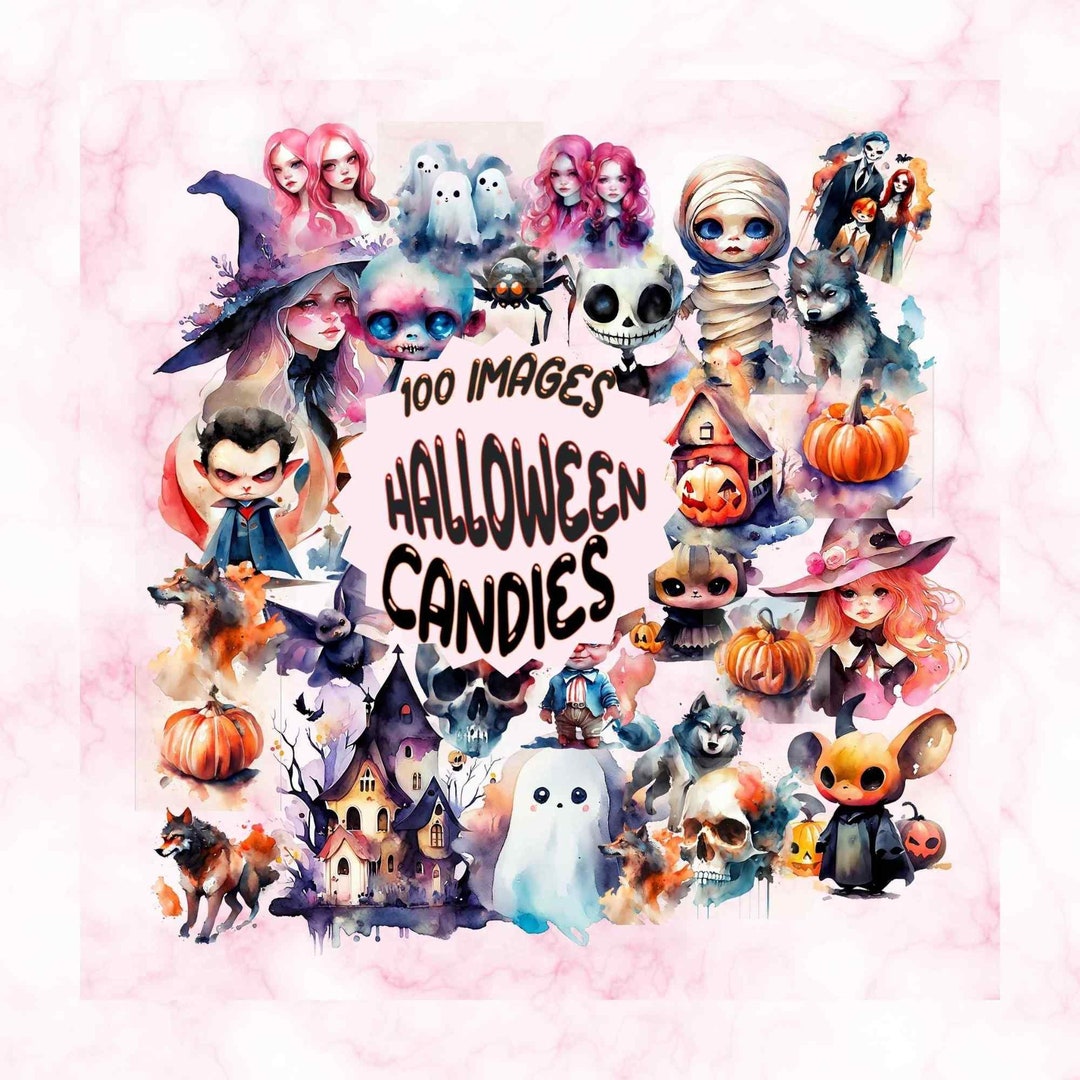 Halloween Watercolor Clipart Collection | Spooky Ghost, Pumpkin, Bat ...