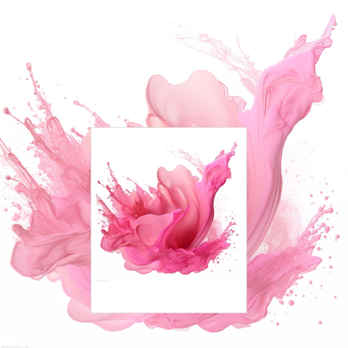 24 Shades of Pink Color Splash Clipart - Digital PNG Files,splash ...