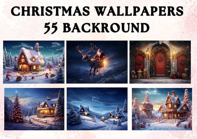 Christmas Wallpaper Bundlebackgrounds for Desktop and - Etsy