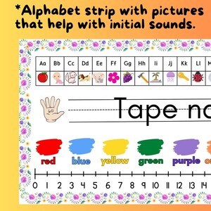 EDITABLE Name Tags.name Plates Rainbow,name Tags for School Editable ...