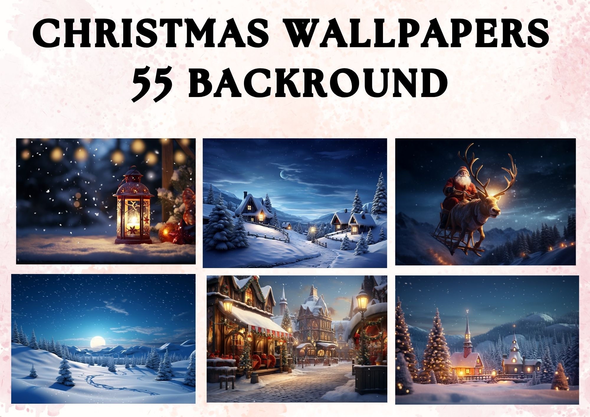 Christmas Wallpaper Bundlebackgrounds for Desktop and - Etsy