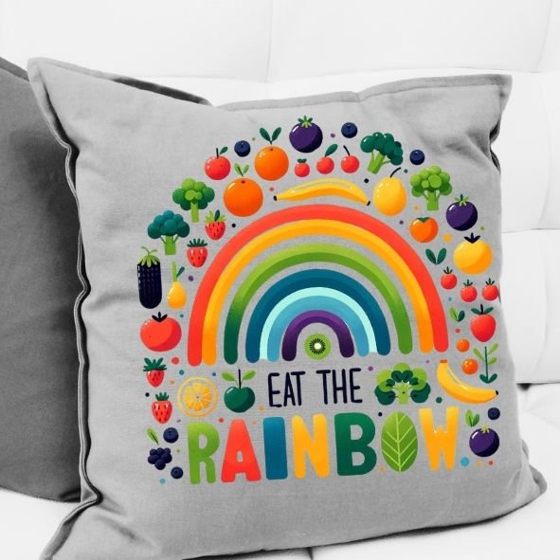 Eat the Rainbow Digital Art, Vibrant Nutrition Education Decor ...
