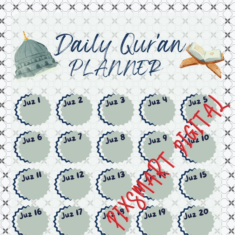 Printable Quran Tracker,juz’amma Tracker, Quran, Islam, Instant ...