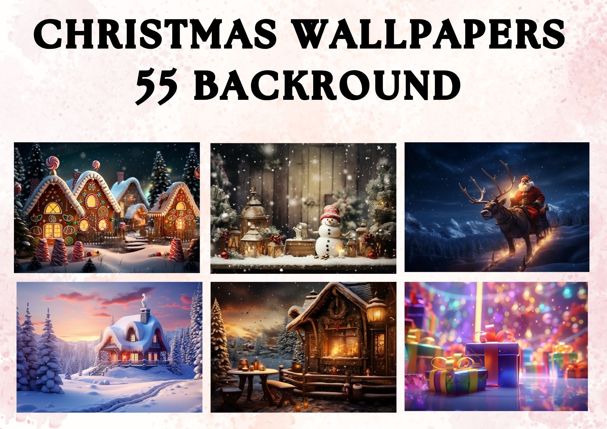 Christmas Wallpaper Bundlebackgrounds for Desktop and - Etsy