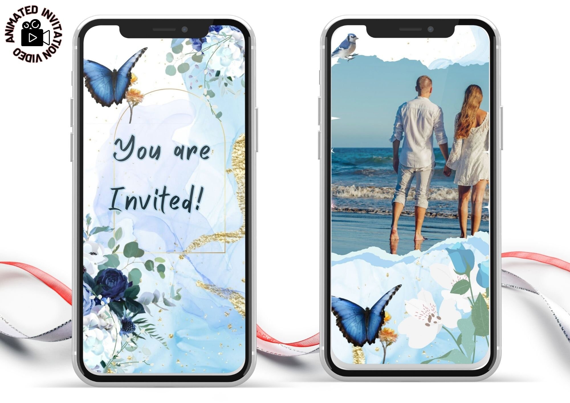 Custom Animated Wedding Invitation Video Personalized Save the Date ...