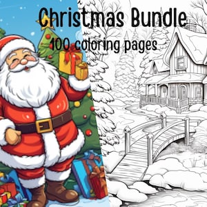 100-page Christmas Wonderland Coloring Book - Festive Scenes for Adults ...