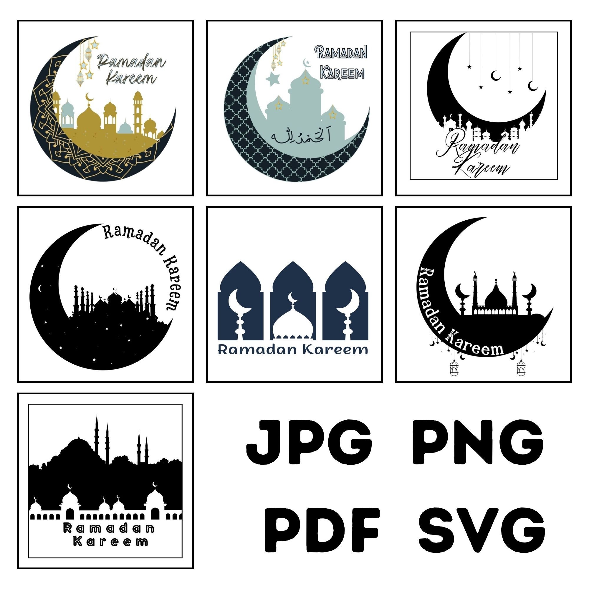 Ramadan Kareem SVG Pack, Ramadan Gift, Mubarak Svg, Happy Ramadan Svg ...