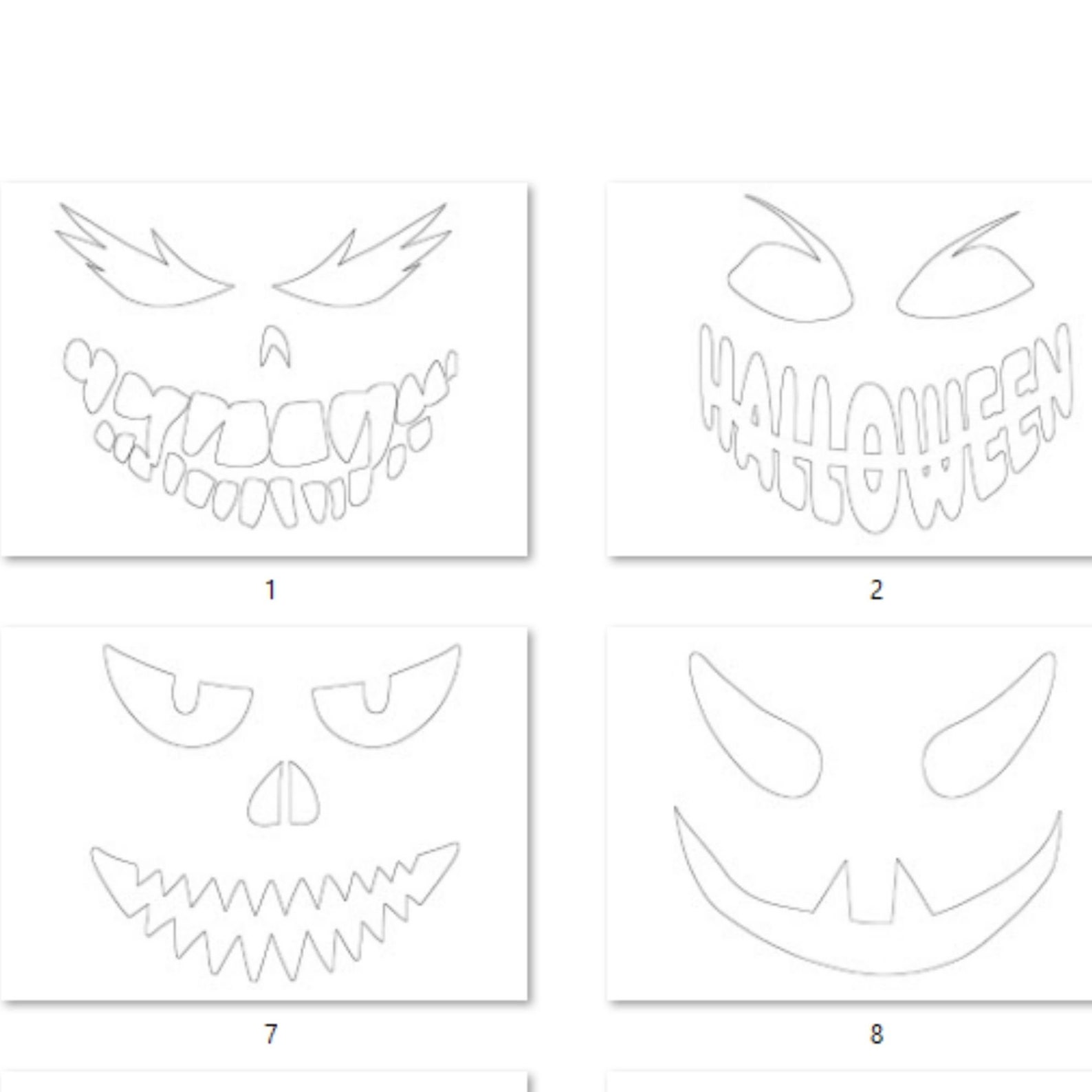 24 Printable Pumpkin Carving Stencils: 48 Pages in A4-sized PDF ...