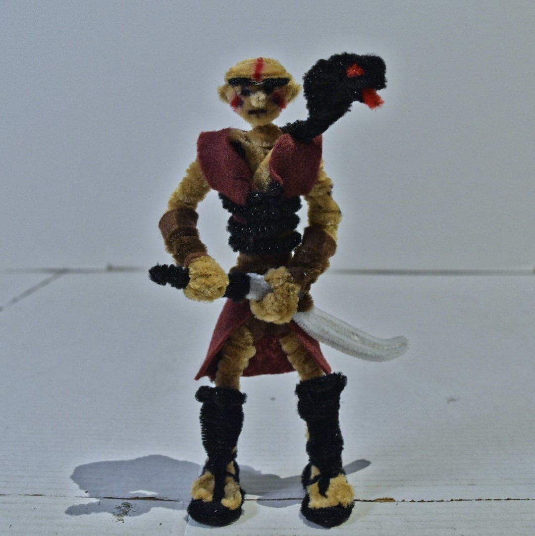 Pipecleaner Action Figure (tribal Warlord W/ King Cobra) - Etsy