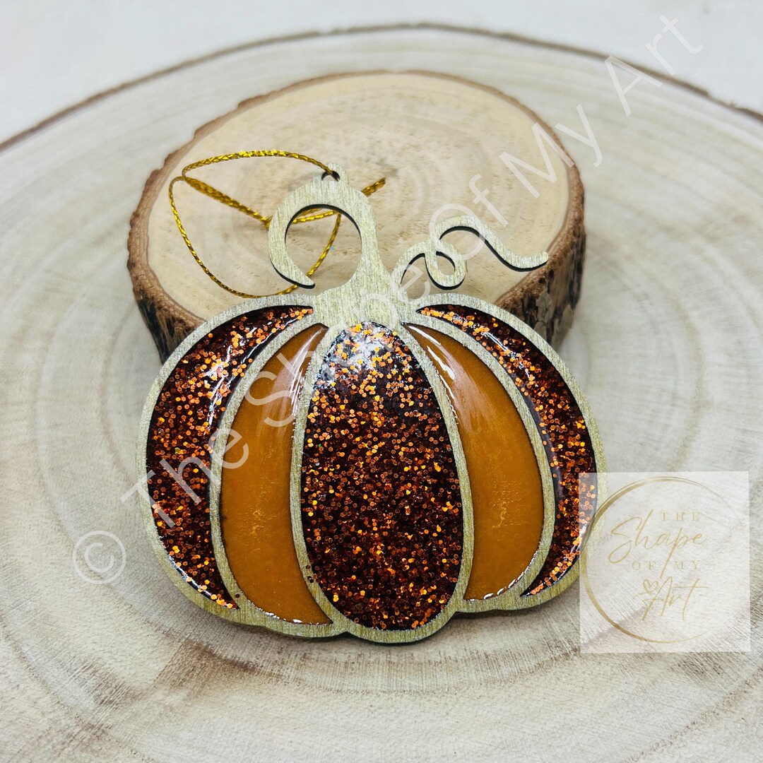 Handmade Resin & Wood Pumpkin Halloween Fall Christmas Tree Decoration ...