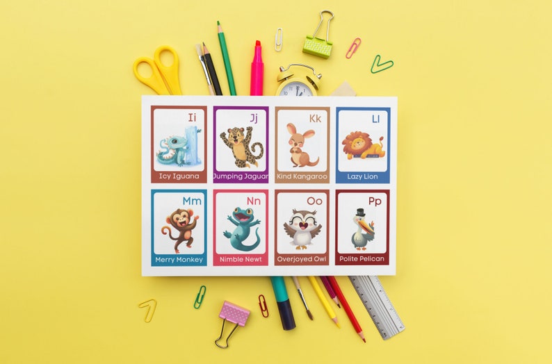 ABC Animal Alphabet Flashcards - Vibrant & Educational, Whimsical ...