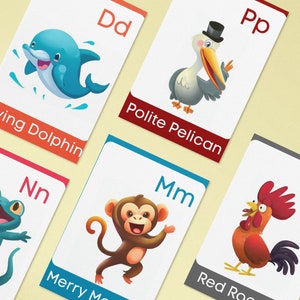 ABC Animal Alphabet Flashcards - Vibrant & Educational, Whimsical ...