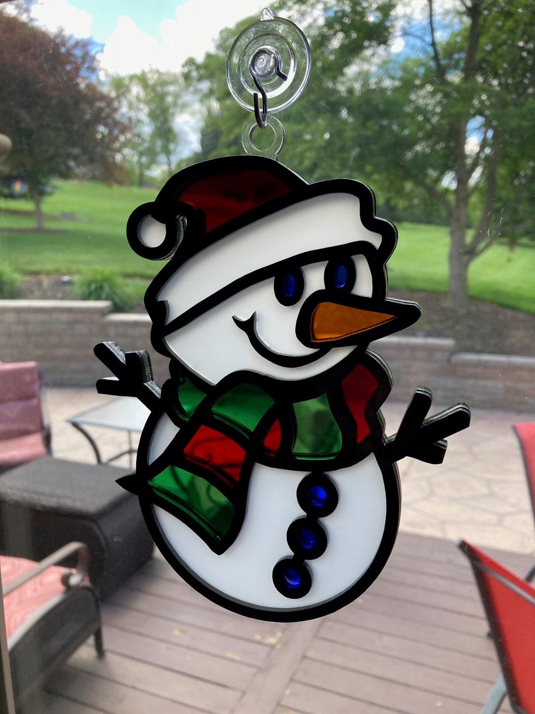 Handcrafted Snowman Sun Catcher - Etsy