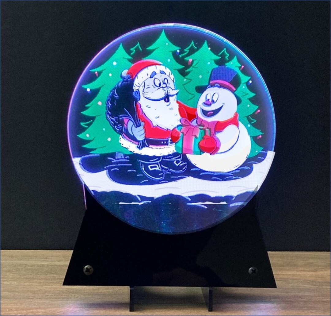 Santa Snow Globe LED Light Display - Etsy
