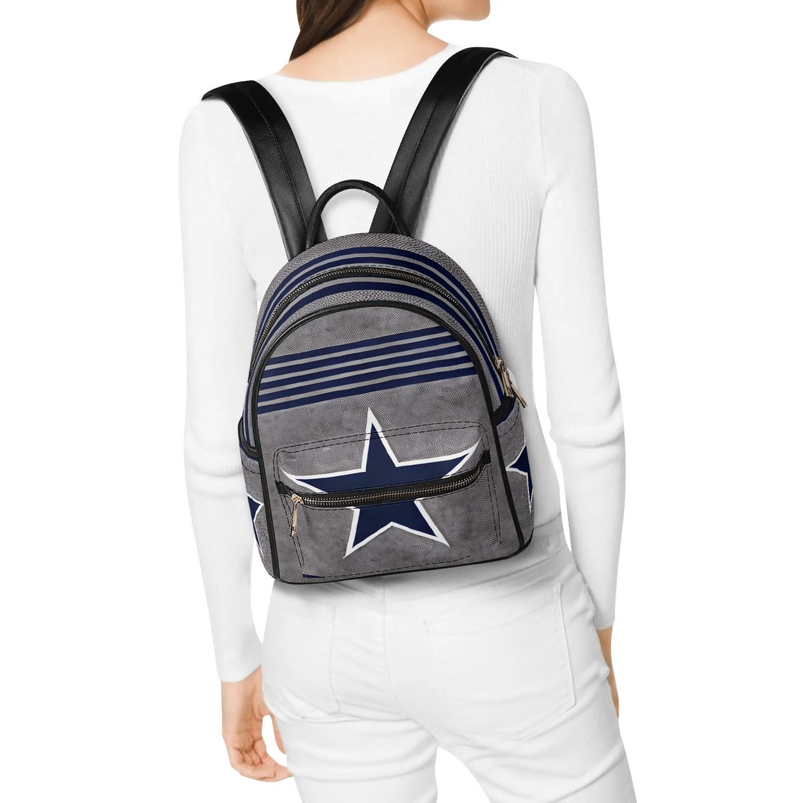Dallas Cowboys Inpired Custom PU Leather 10" Miniature Backpack - Etsy