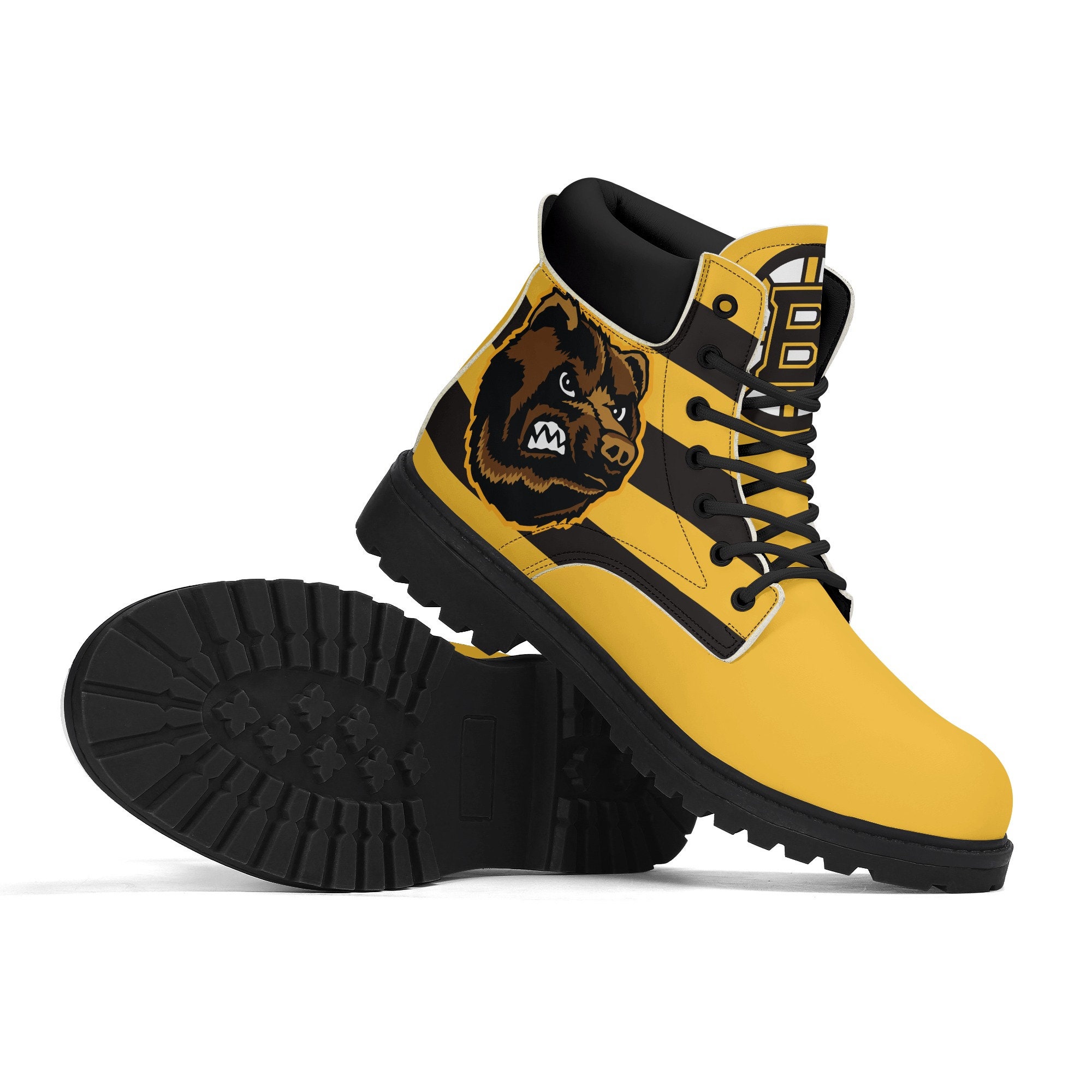 Boston Bruins Inspired Leather All Season Boots - Etsy