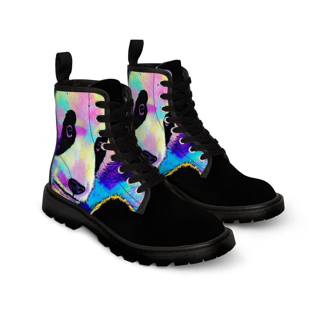 Womens Fit Panda Watercolor Canvas Boots - Etsy