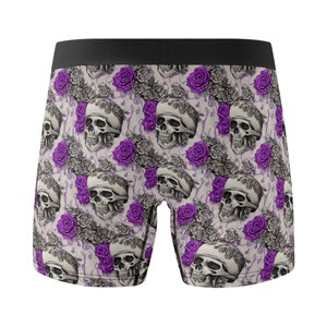 Men's Boxer Briefs Skulls Purple Roses Fundies - Etsy