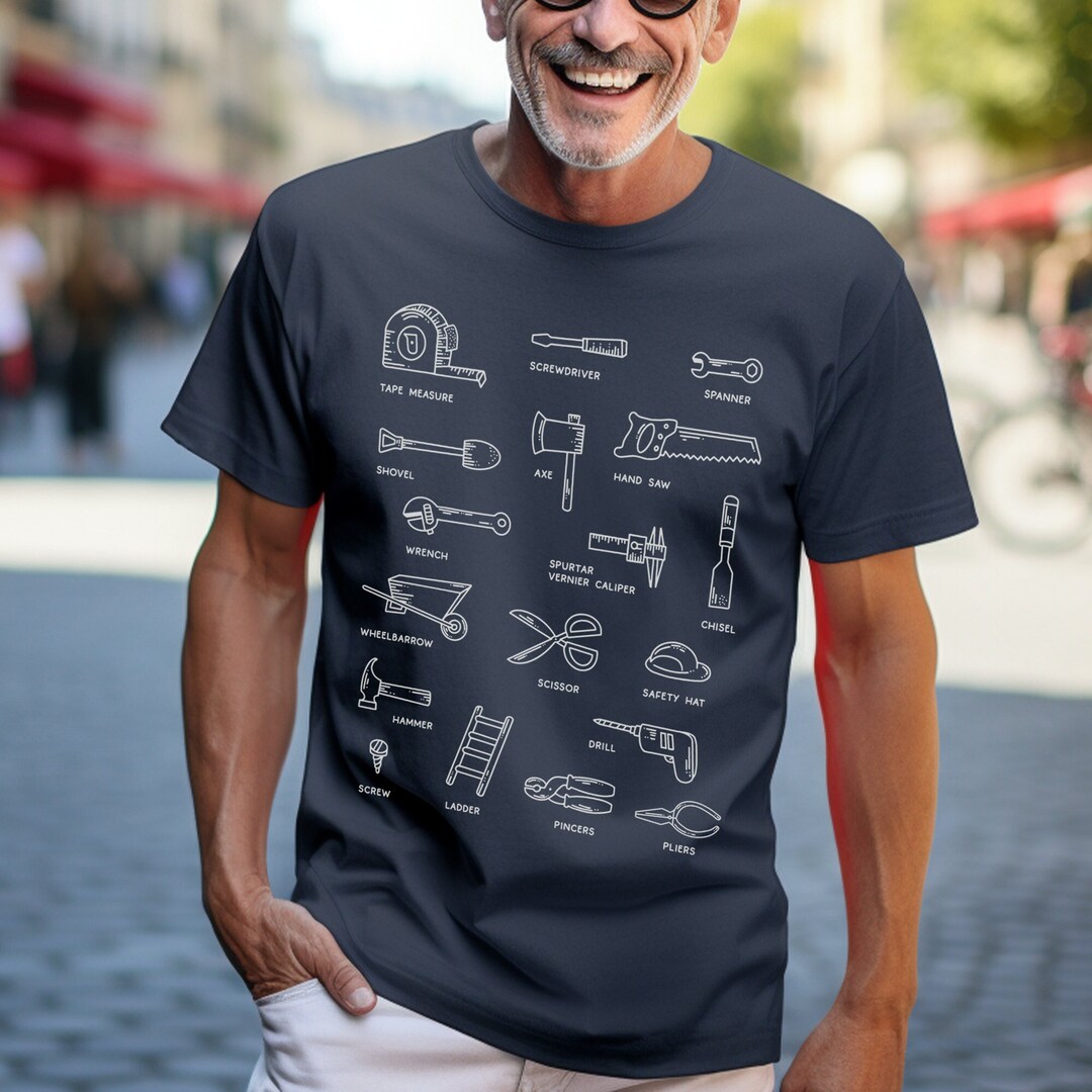 Handyman Gift Shirt, Tools Encyclopedia for Hammer Dad, Mechanic Tee ...