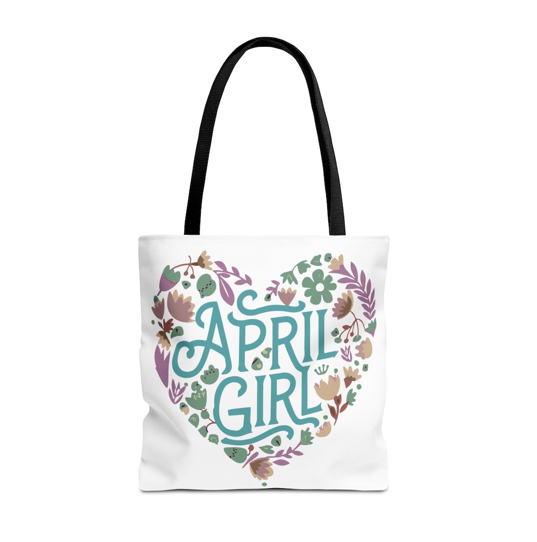 April Birthday Gift Tote, Boho Floral Gift for Mom, Cute Tote Bag for ...