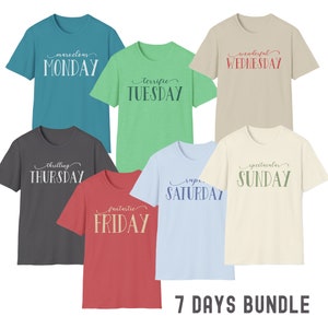 Weekdays Shirts Bundle, Teacher Gift Positive Tees, Sunday Tee, Good ...
