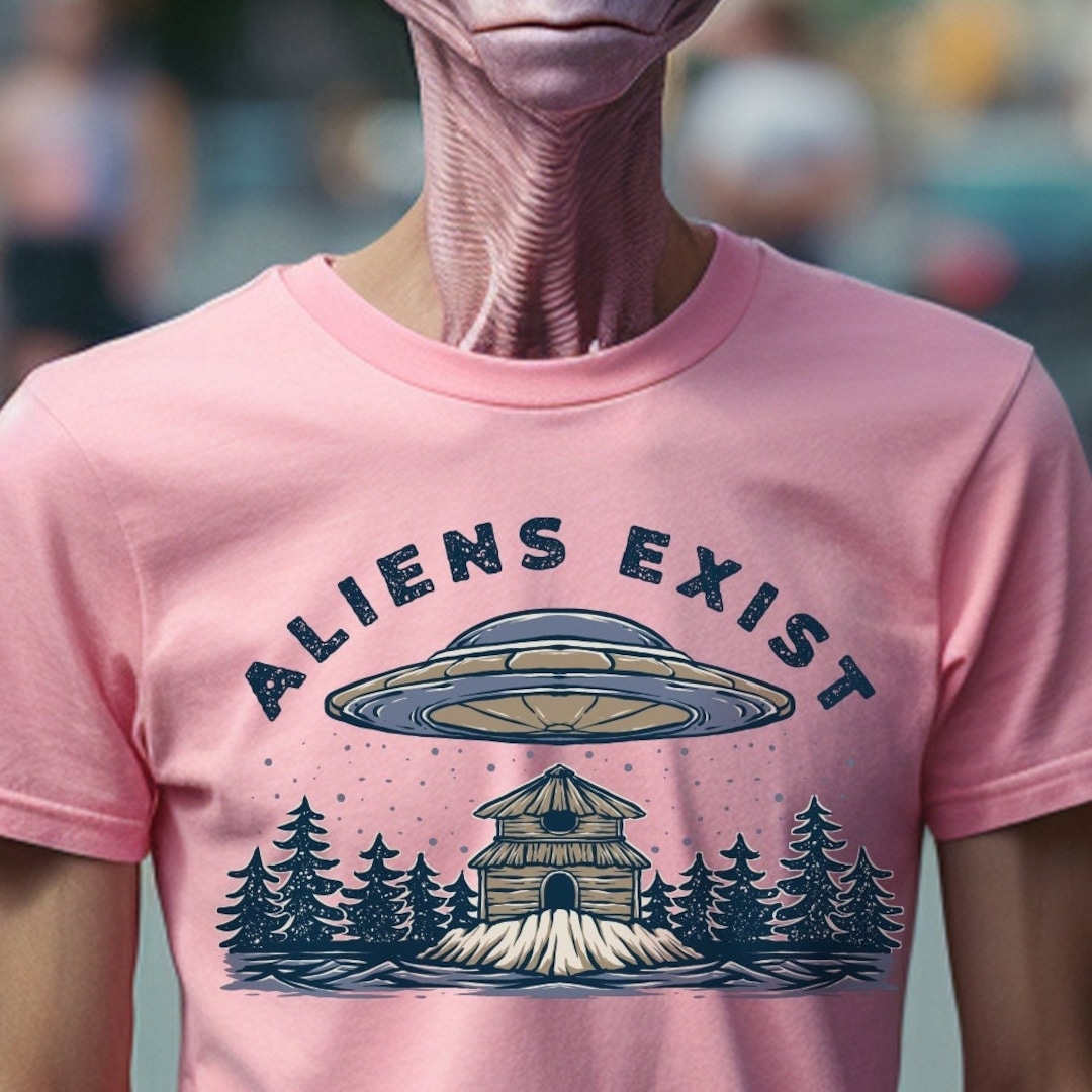 Alien Exist T-shirt UFO Vintage Alien T-shirt, Strange Aliens Shirt ...