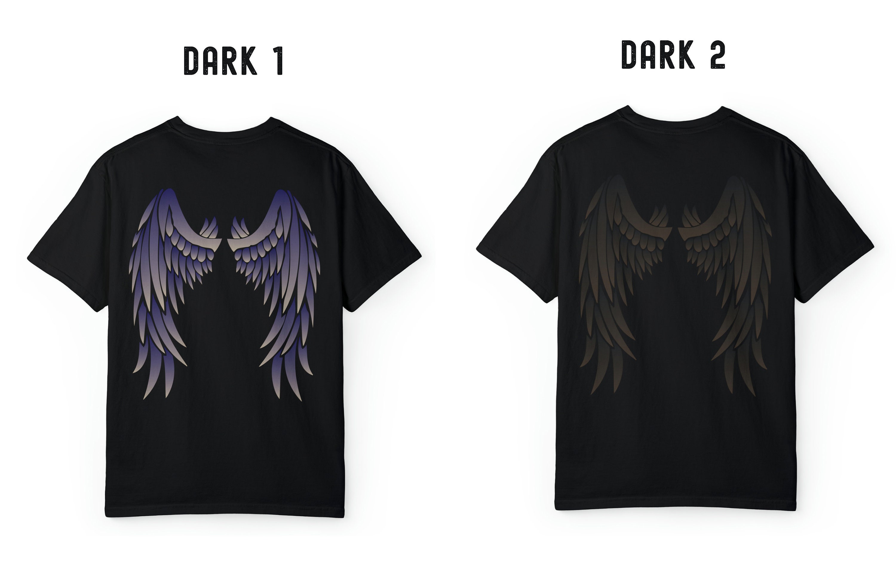 Black Angel T-shirt, Wings Shirt, Angel Wings Tee, Comfort Colors Dyed ...