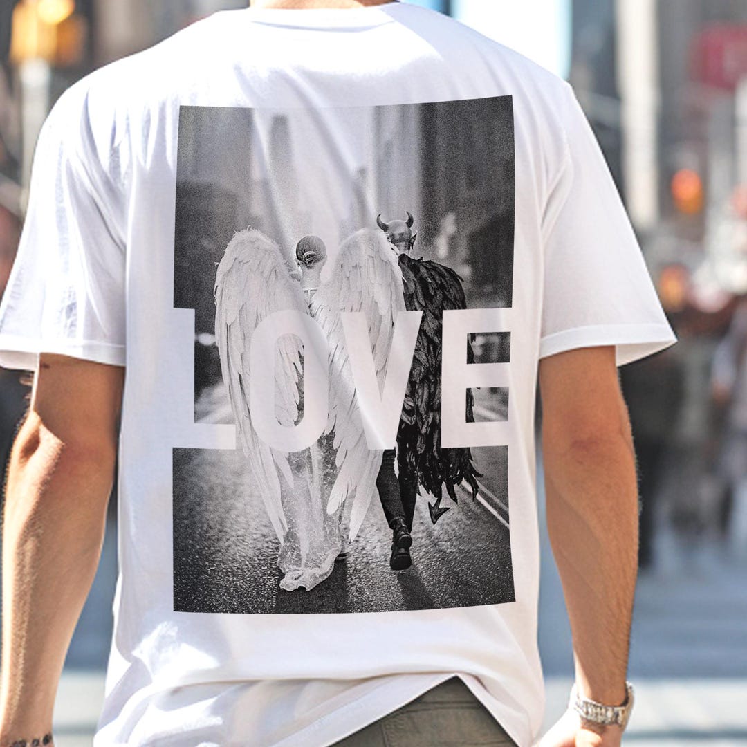 LOVE Demon and ANGEL Shit, Gift for Artist, New York Visit Tee, Angel ...