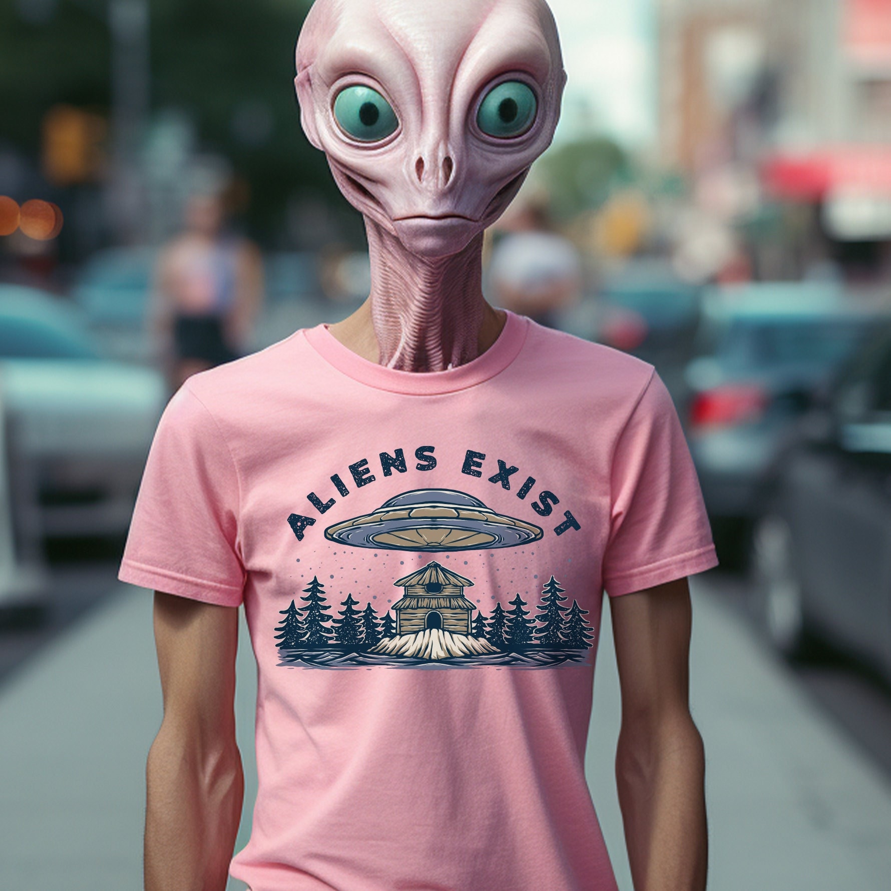 Alien Exist T-shirt UFO Vintage Alien T-shirt Strange Aliens - Etsy