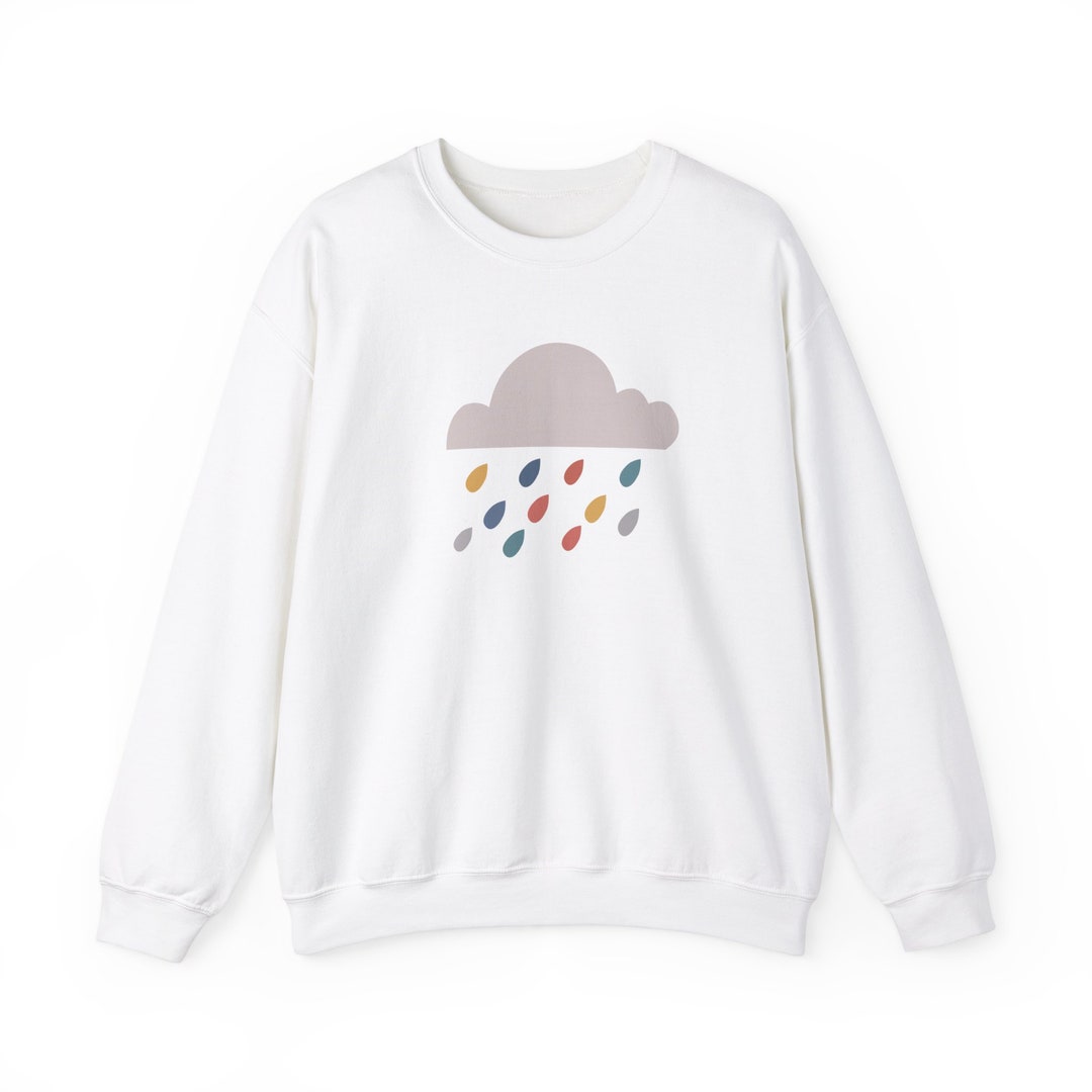 Rain Cloud Sweatshirt, Moody Weather Graphic Crewneck, Cute Storm Cloud ...