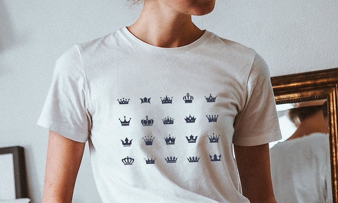 Crown Queen T-shirt, Birthday Crowns Styles Princess Gift for Women ...