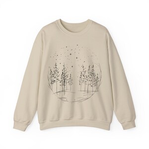 Winter Trees Sweater, Nature Holiday Winter Season, Minimalist Camping ...