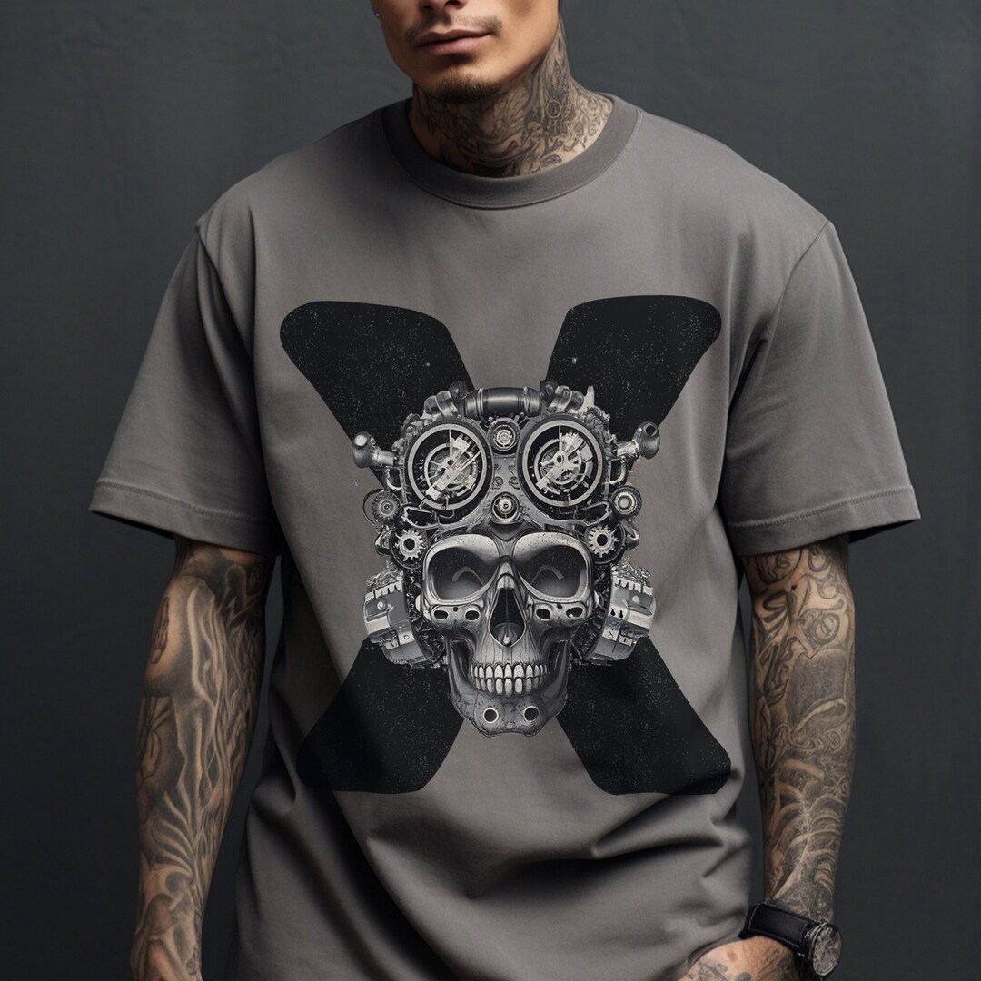 Steampunk Skull Shirt, Mechanical Dark Skull, Comfort Colors Gothic X ...