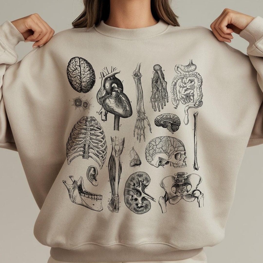 Anatomy Bones Sweatshirt for Med Students - Anatomical Art Sweater ...