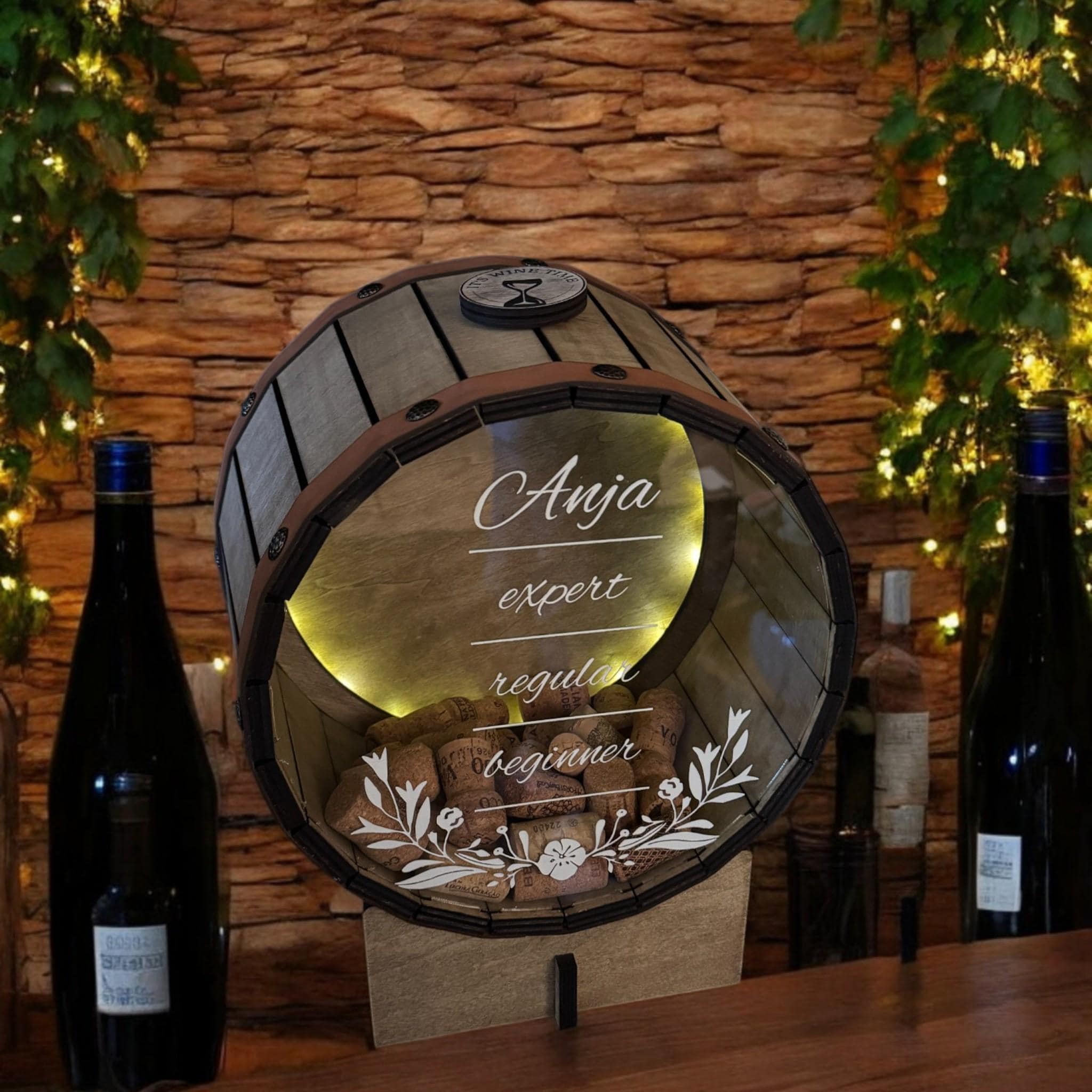 Customizable Wine Cork Collection Barrel Made From 10mm Plywood | Cork ...