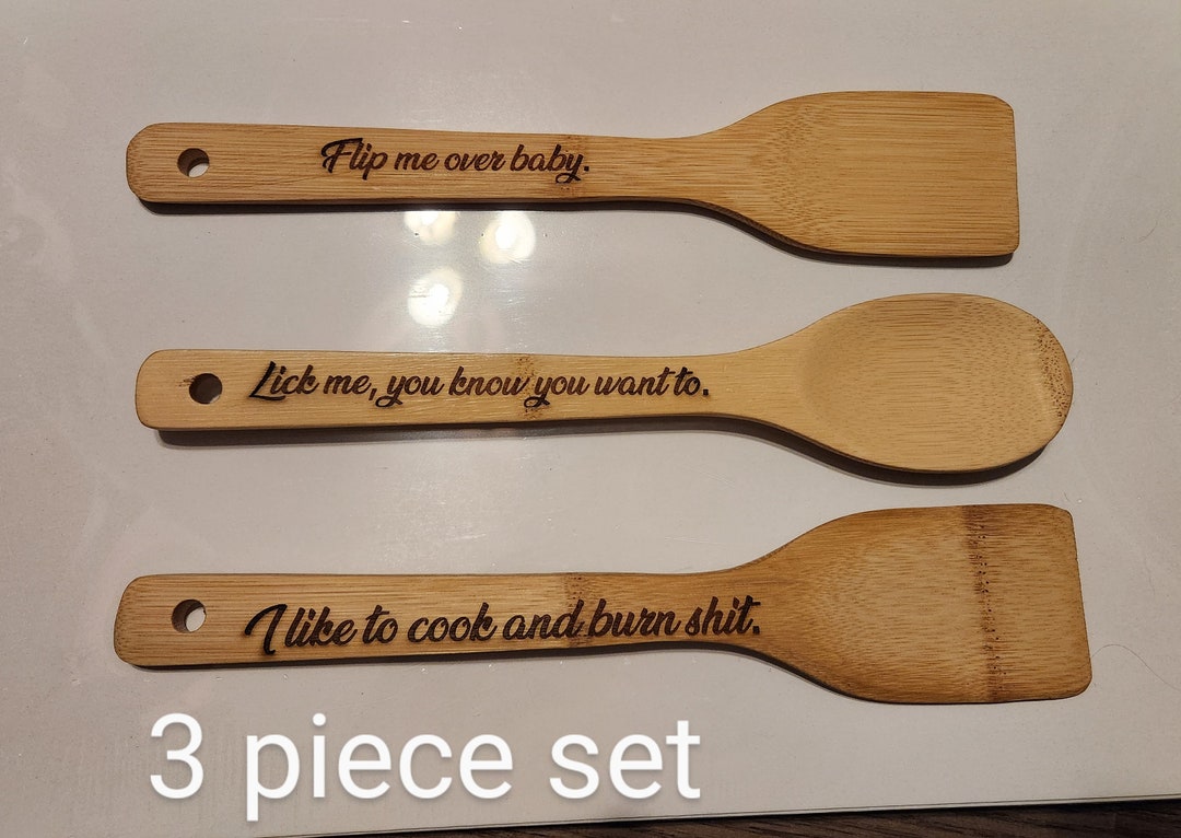 Personalized Funny Wooden Spoon Set, Custom Kitchen Spoons, Funny Spoon ...